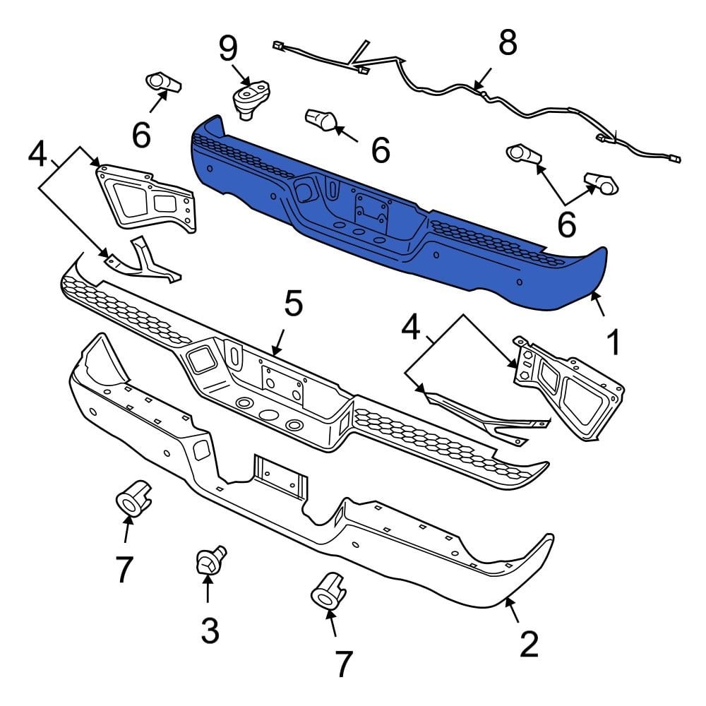 Dodge OE 55112601AE - Rear Bumper
