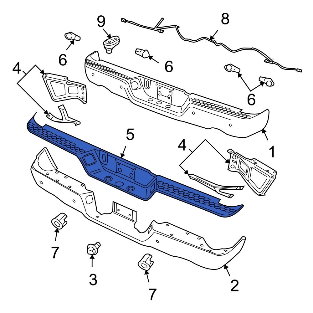 Dodge OE 55112621AB - Rear Bumper Step Pad
