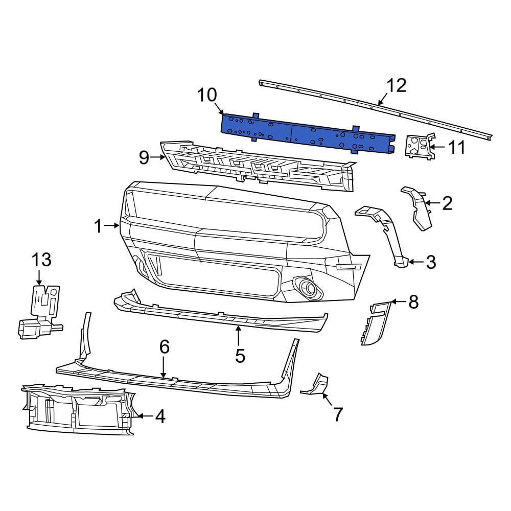 Dodge OE 68100209AF - Front Bumper Impact Bar