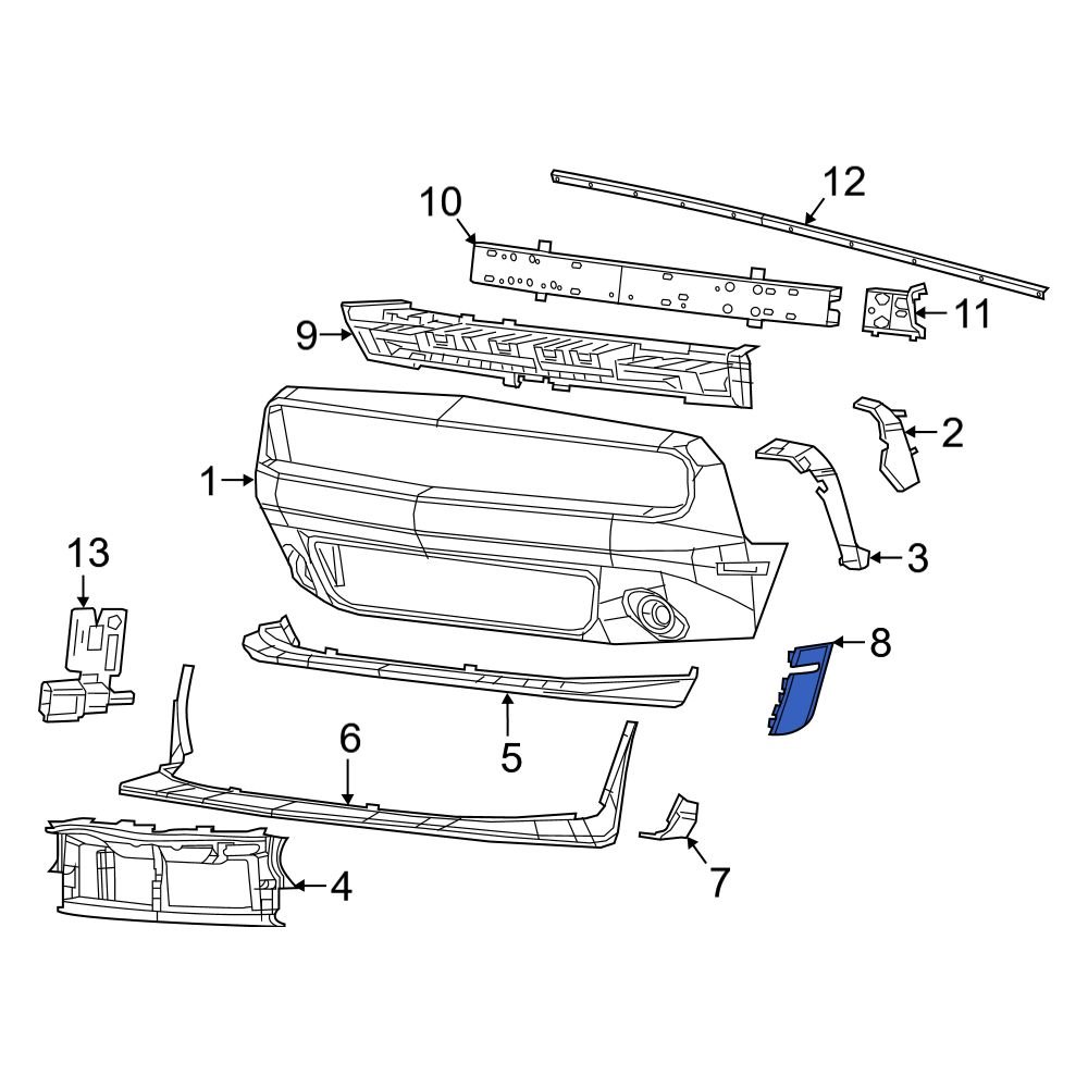 Dodge OE 6EY79TZZAC - Front Left Upper Bumper Extension