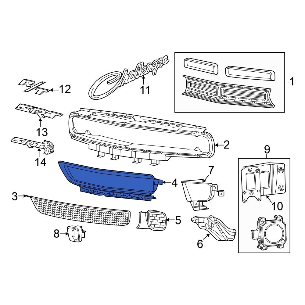 Dodge OE 68260158AA - Front Lower Grille Reinforcement