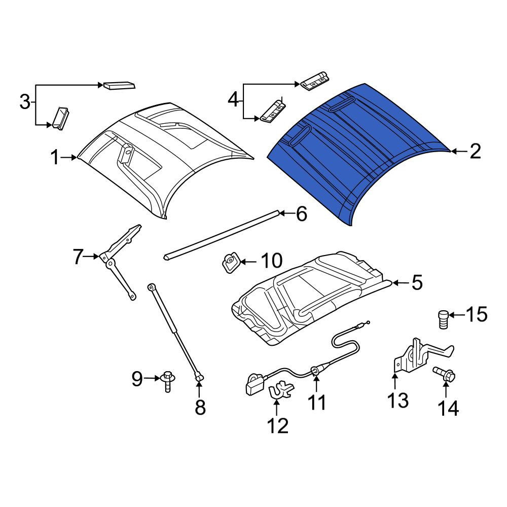 Dodge OE 68423292AI - Front Hood Panel