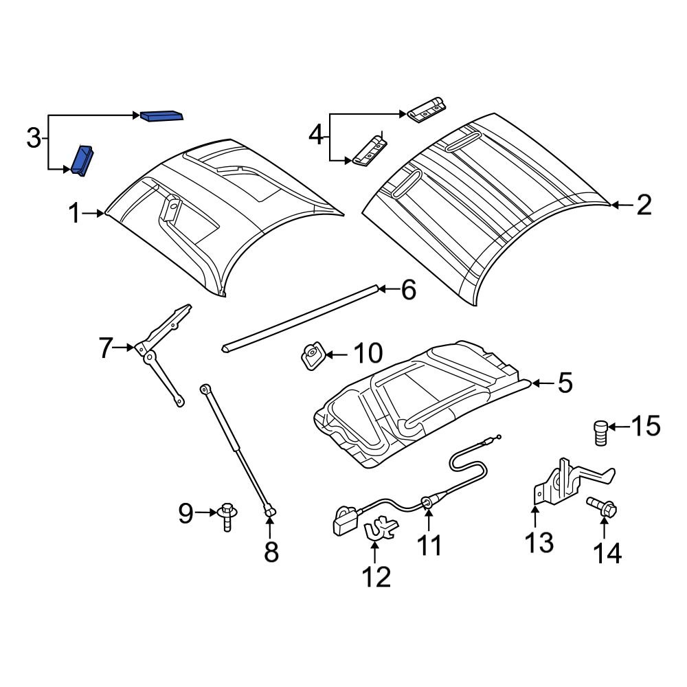 Dodge OE 68184546AC - Front Right Hood Scoop