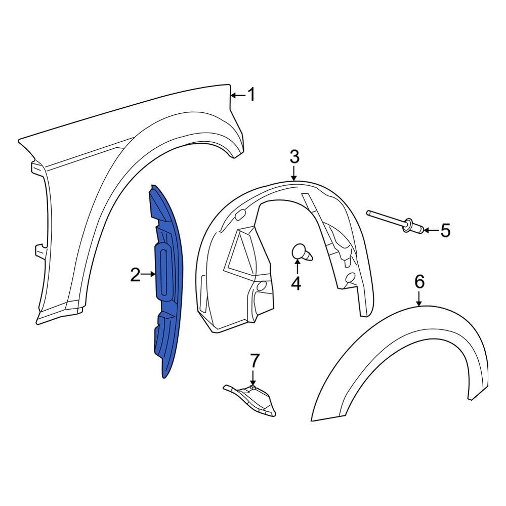 Dodge OE 5112925AE - Front Left Fender Insulator