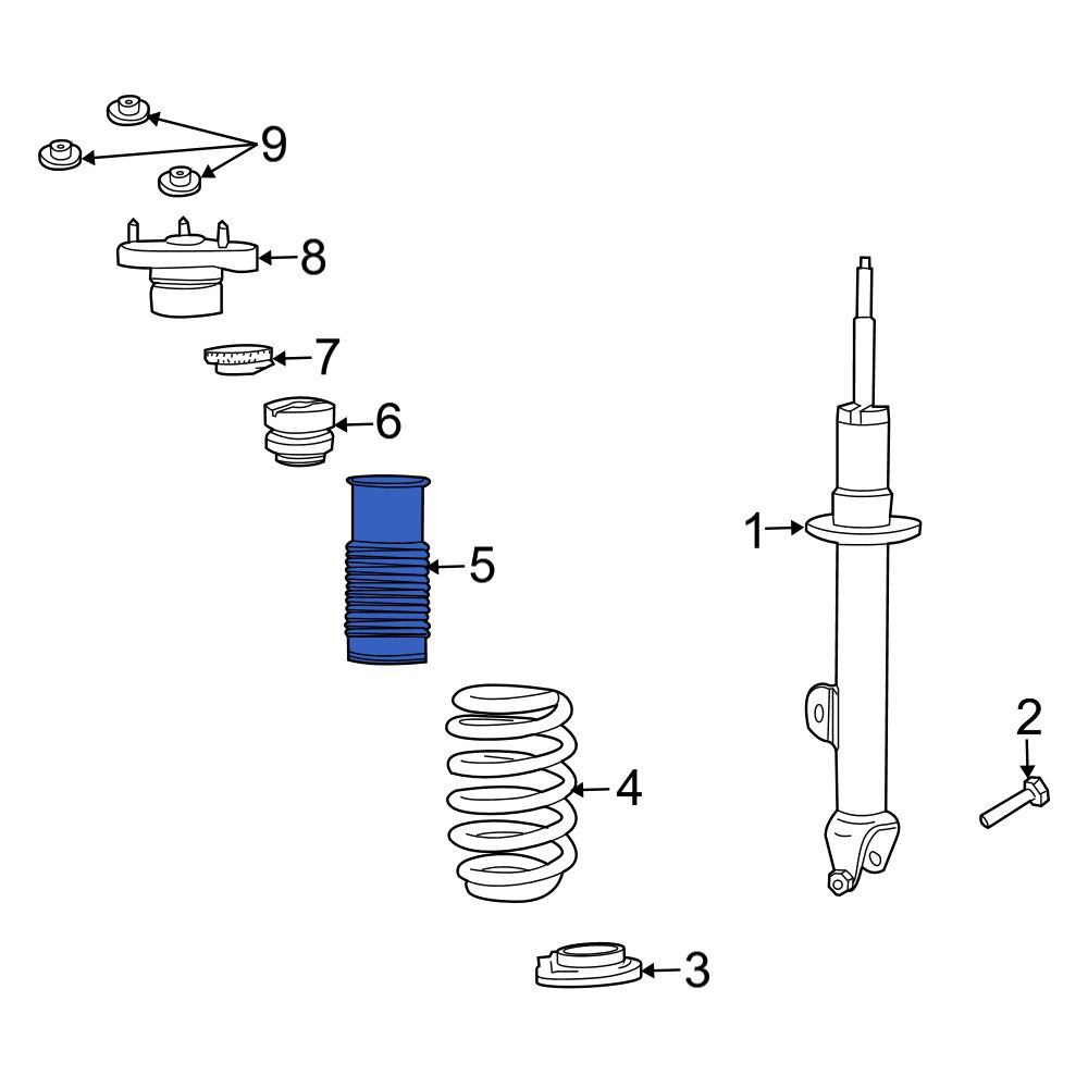 Dodge OE 4782629AA - Front Suspension Strut Bellows