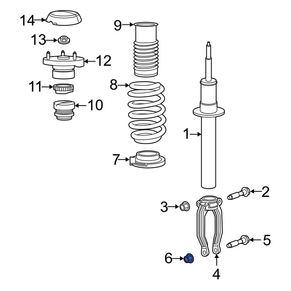 Dodge OE 6512601AA - Suspension Strut Fork Nut