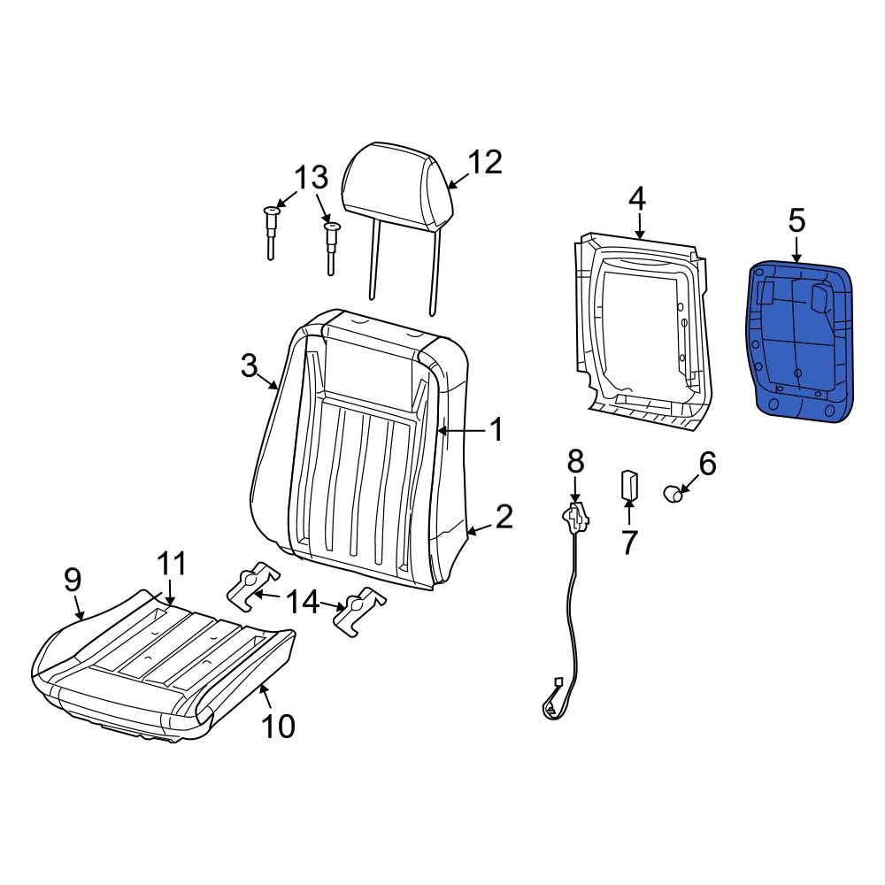 Dodge OE 1ME241DVAA - Front Seat Back Panel