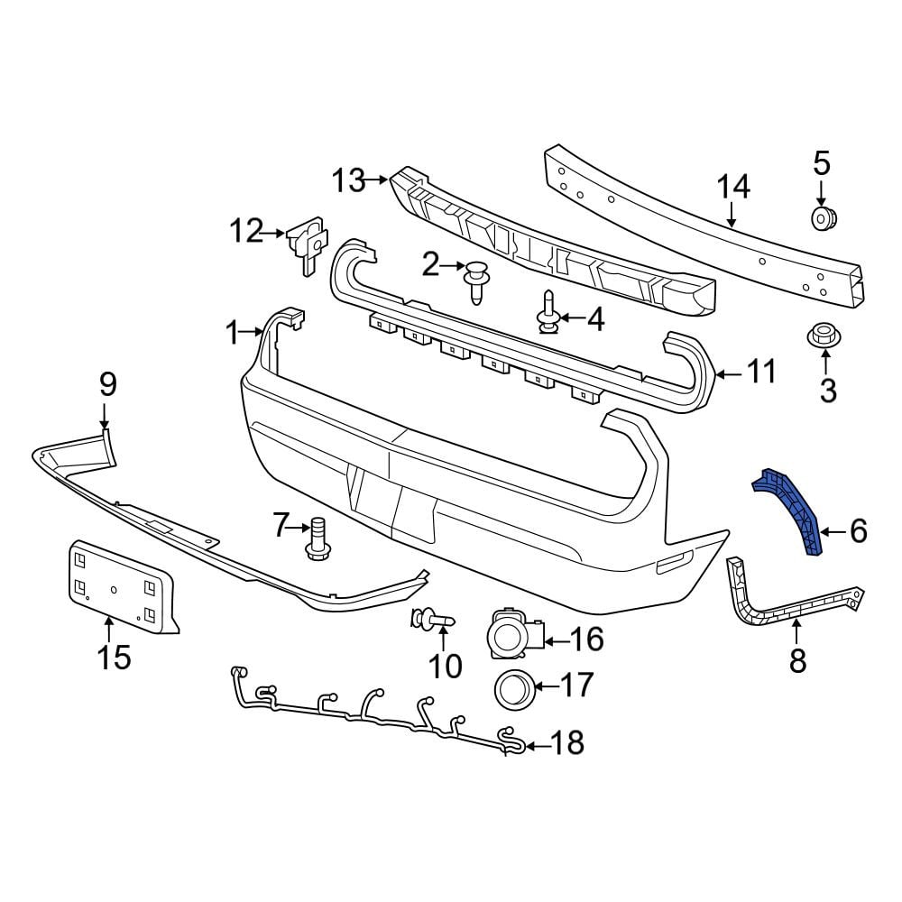 Dodge OE 68026645AF - Left Upper Bumper Cover Bracket