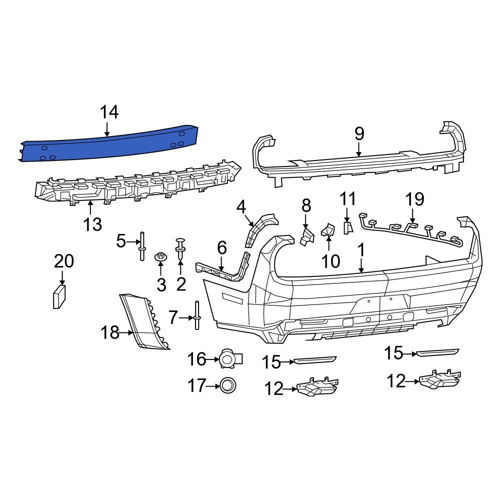 Dodge OE 68207359AB - Rear Bumper Impact Bar