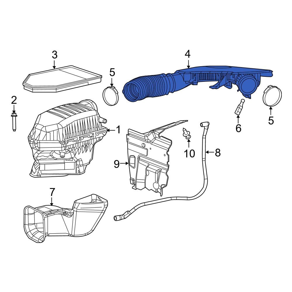 Dodge OE 68413346AA - Engine Air Intake Hose