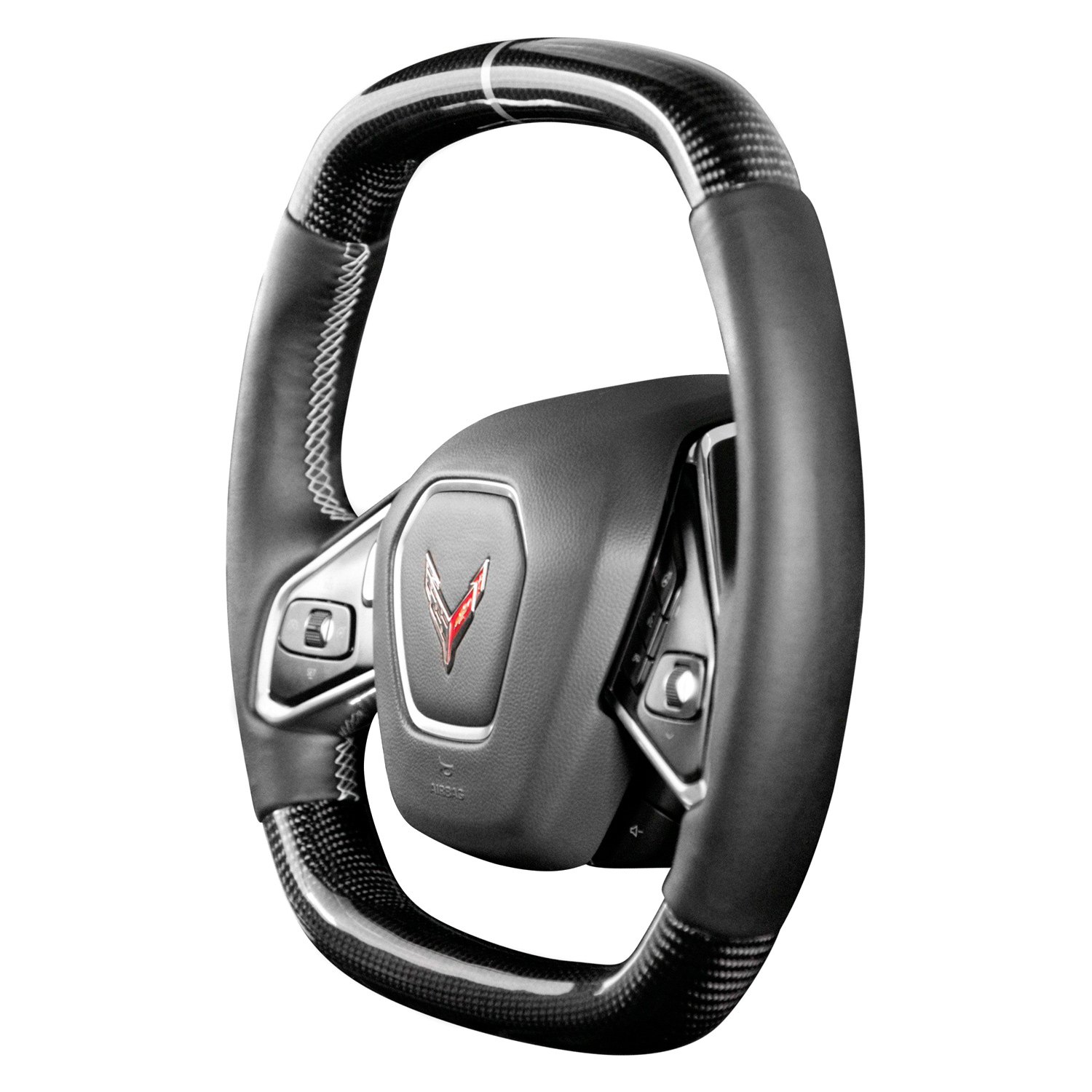 Drake Muscle Cars® CV950-25 - Steering Wheel, Carbon Fiber with Leather ...