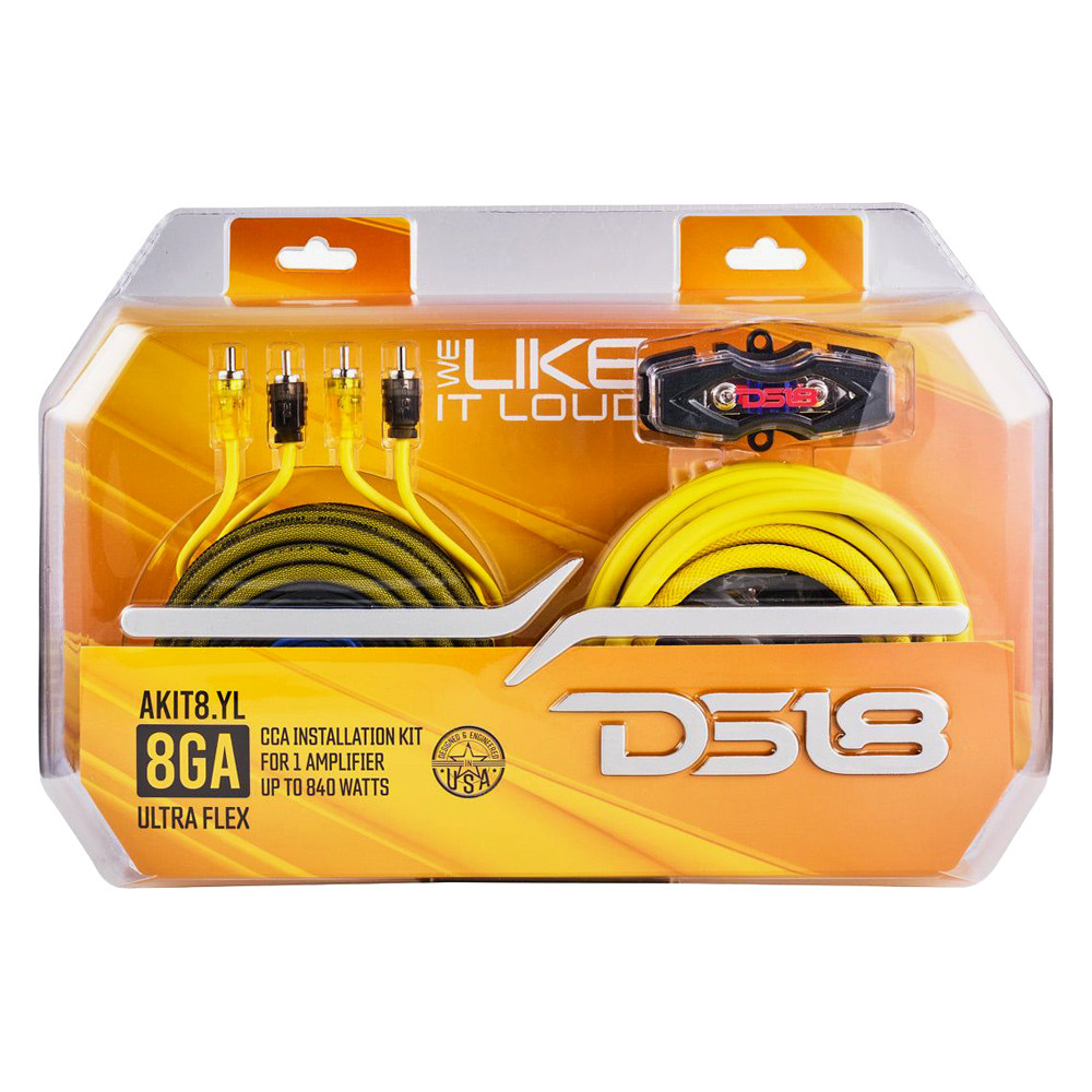 DS18® AKIT8.YL - 8-GA Amplifier Installation Wiring Kit