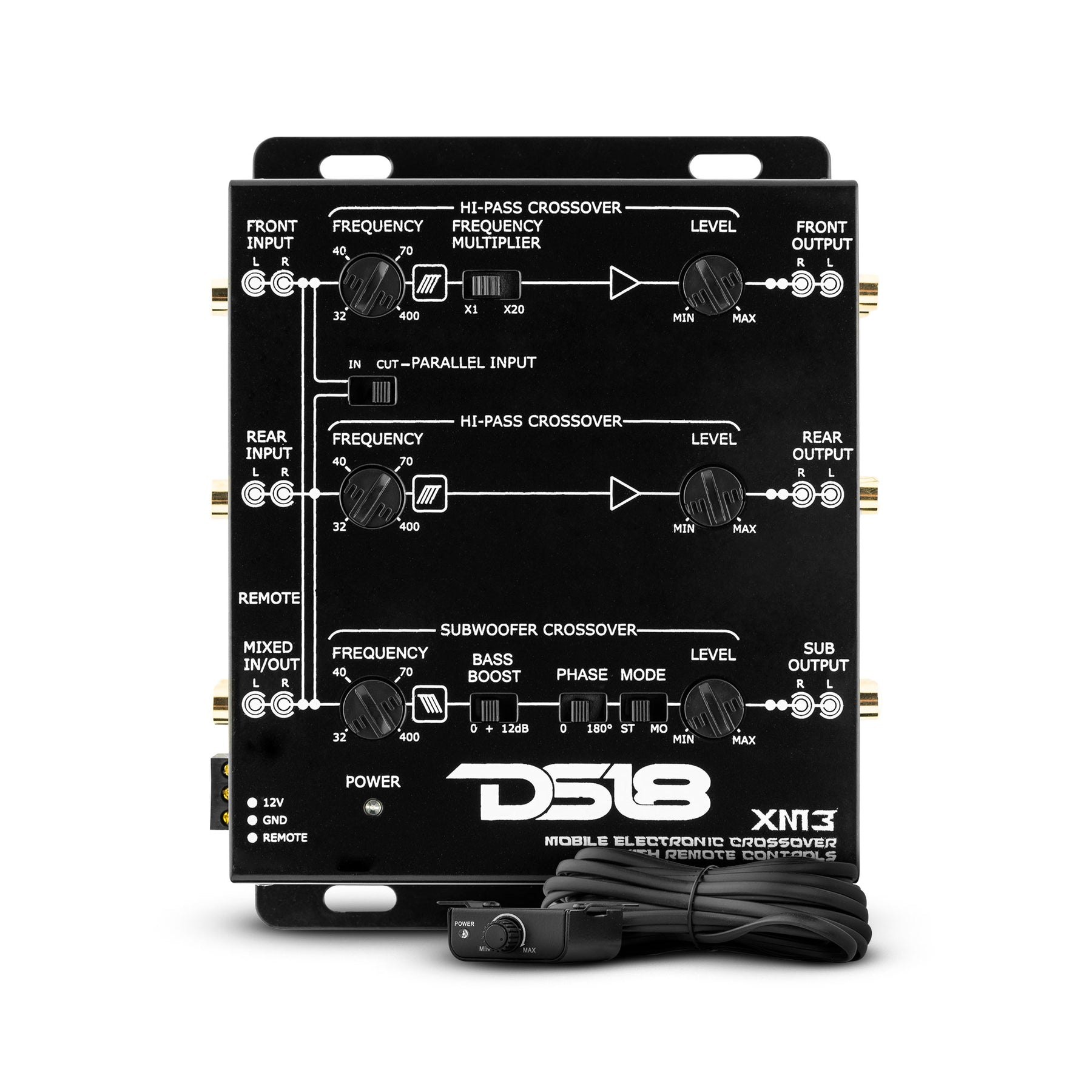 DS18® XM3 - 3-Way Active Crossover with Sub-Level Control