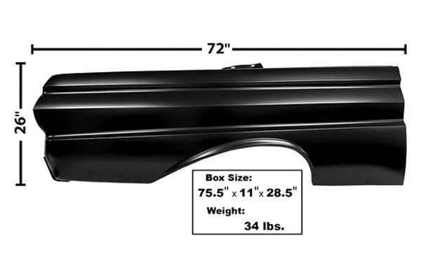 Dynacorn® 3472 - Rear Passenger Side Quarter Panel