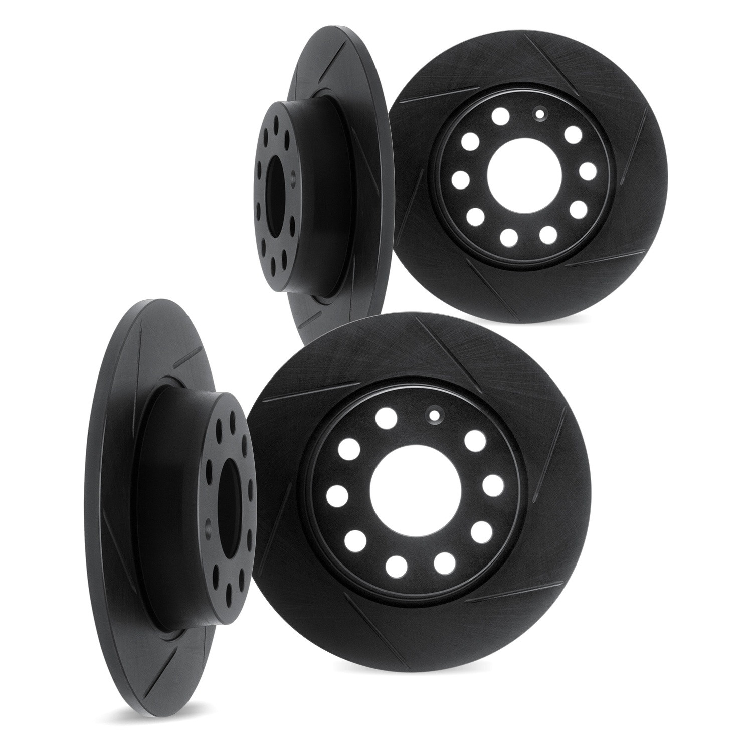 Dynamic Friction Company® 3004-27001 - Premium Slotted Front and Rear ...