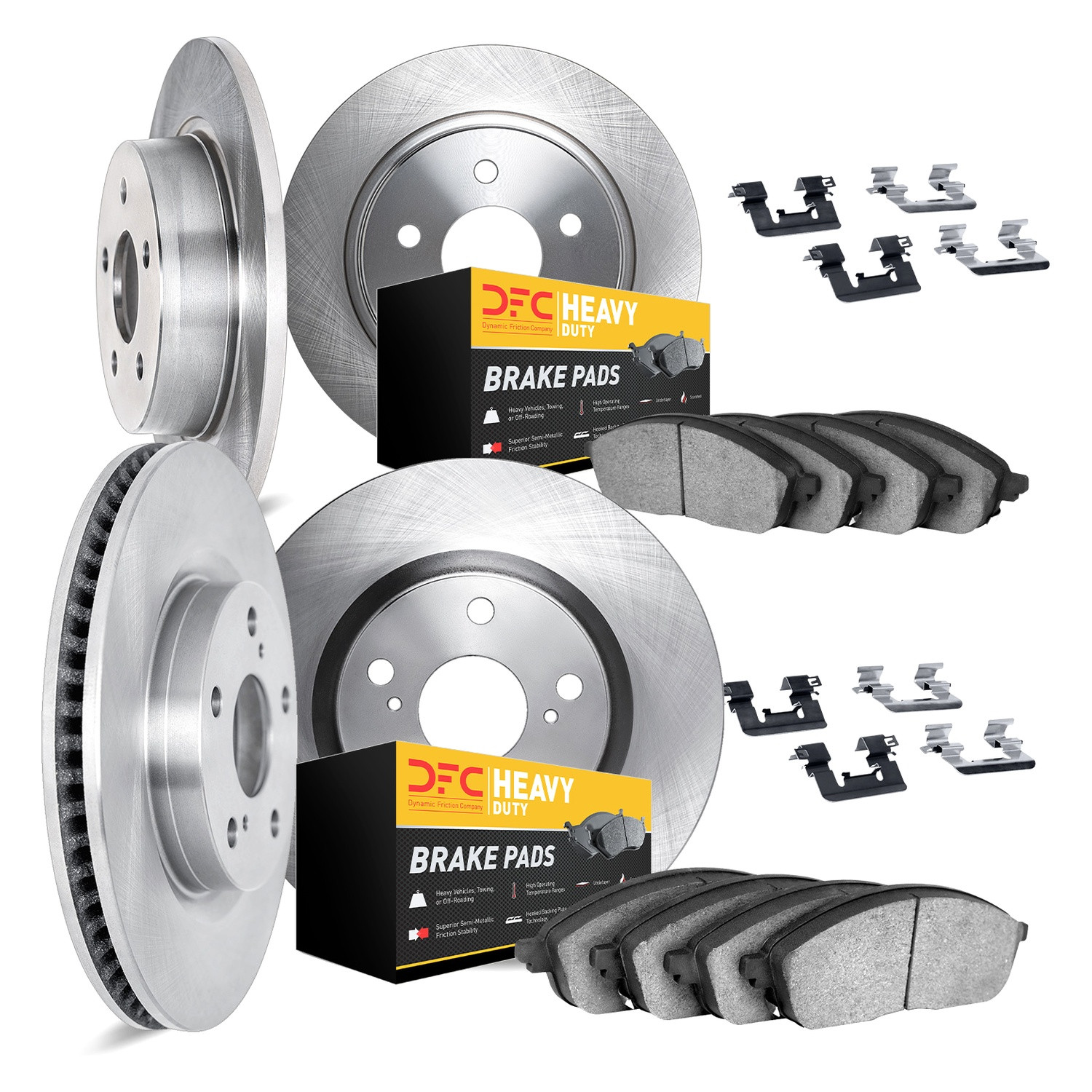 Dynamic Friction Company® 6214-40003 - Plain Front and Rear Brake Kit ...