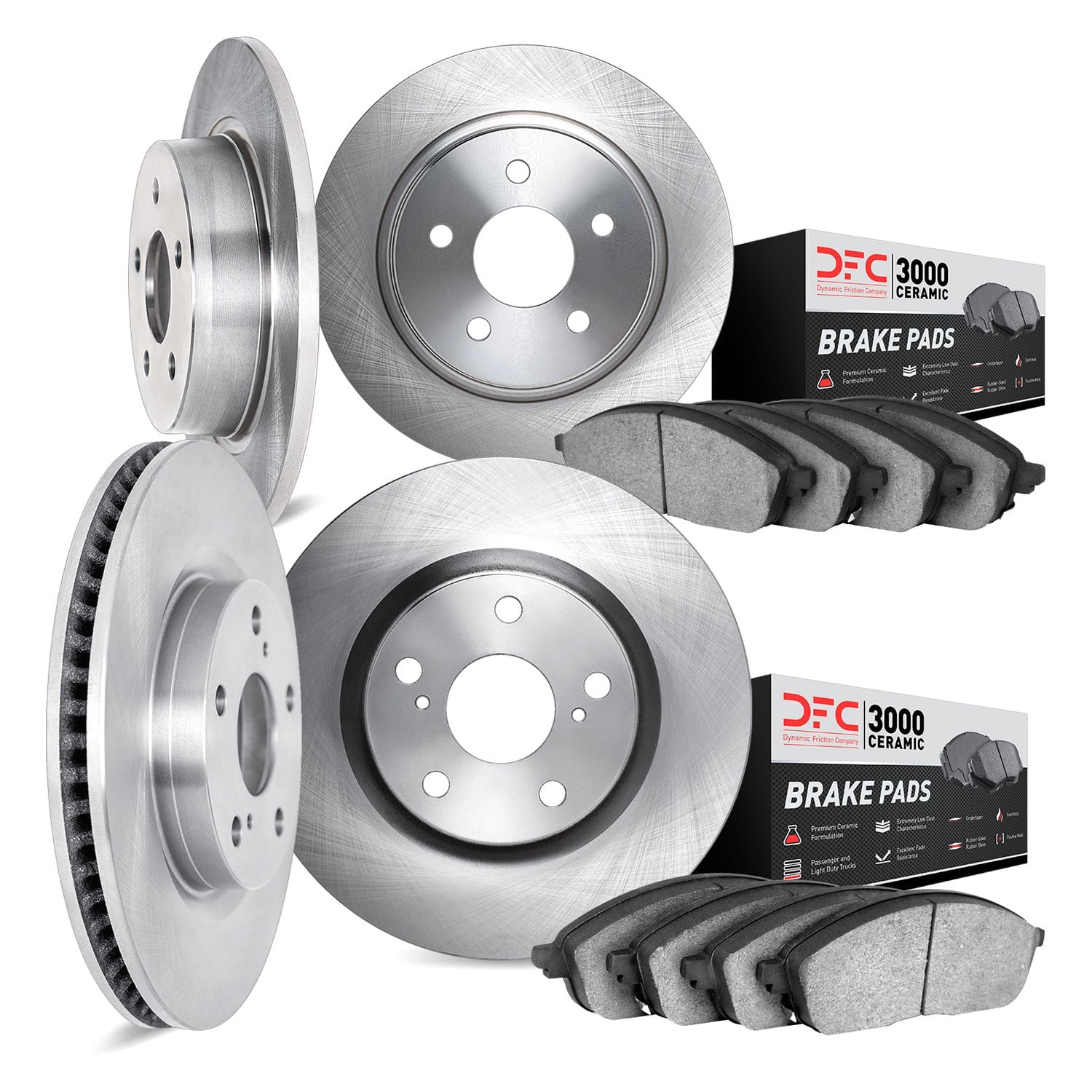 Dynamic Friction Company® 6304-21020 - Plain Front and Rear Brake Kit ...
