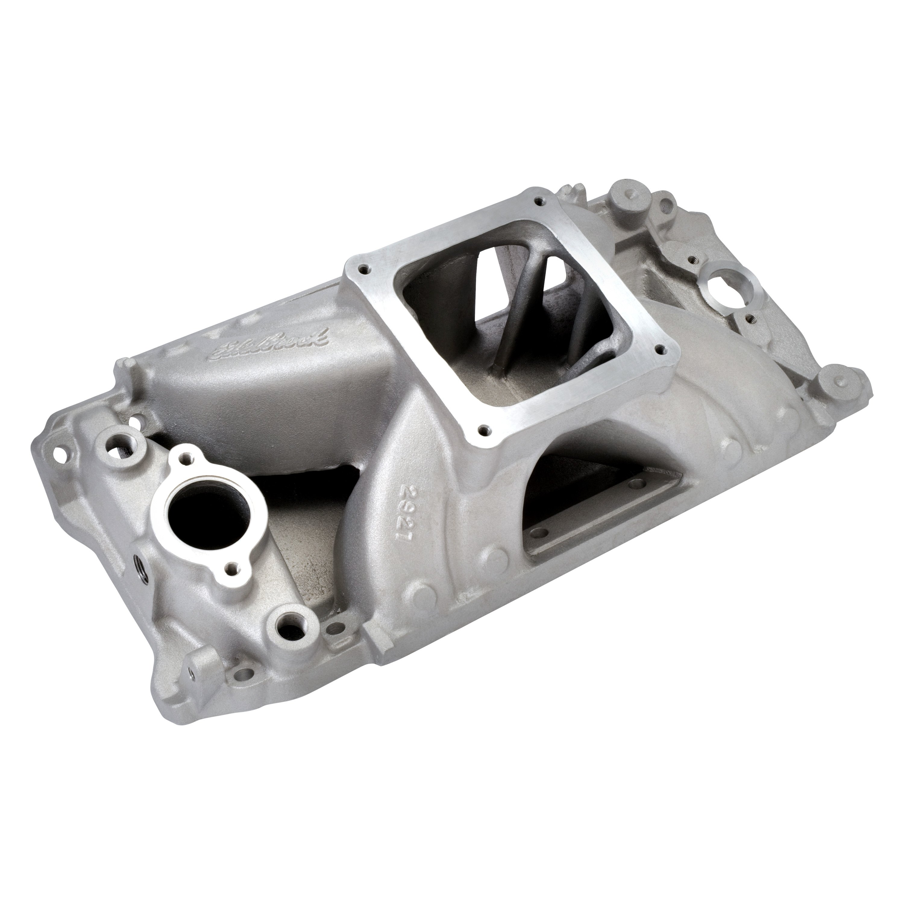 Edelbrock® 2927 - Super Victor® Satin Single Plane Intake Manifold