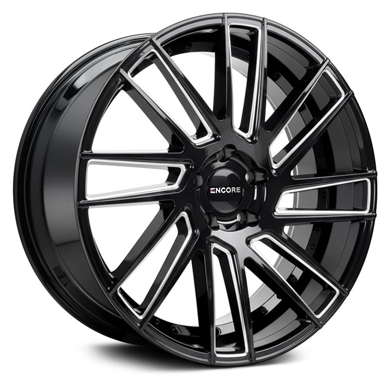 ENCORE ALLOYS® ENC102 Wheels - Gloss Black with Milled Spokes Rims ...