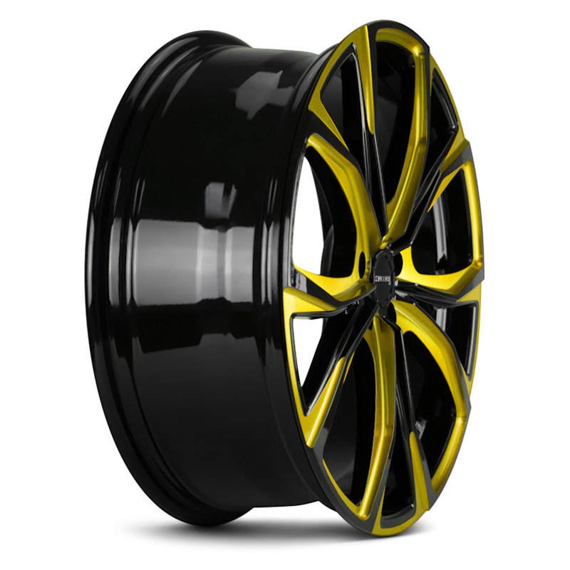 ENCORE ALLOYS® ENC104 Wheels - Gloss Black with Gold Milled Accents ...