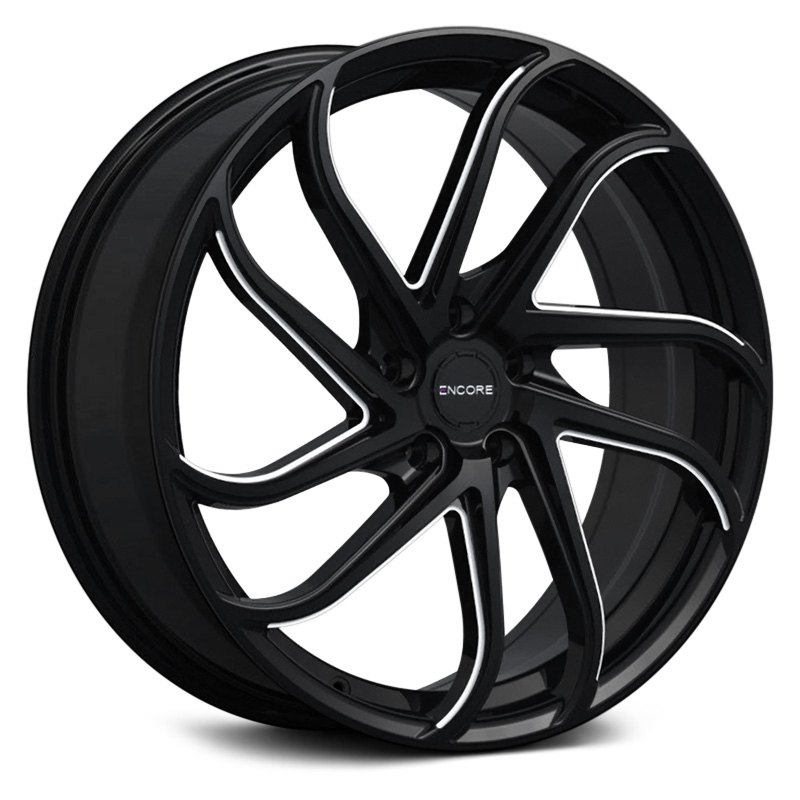 ENCORE ALLOYS® ENC105 Wheels - Gloss Black with Milled Spokes Rims ...