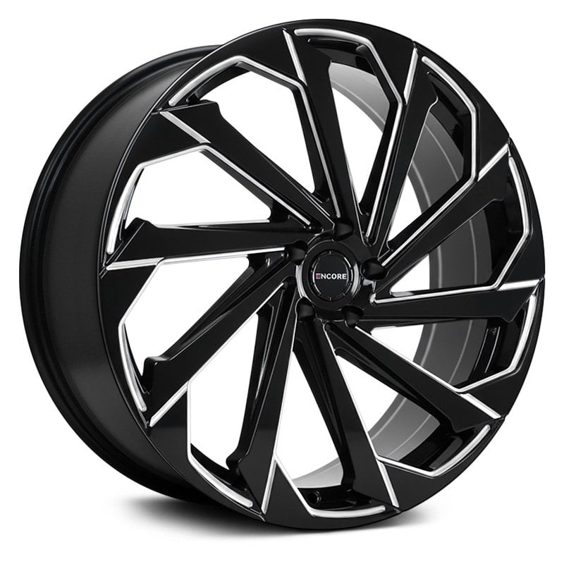 ENCORE ALLOYS® ENC106 Wheels - Gloss Black with Milled Spokes Rims