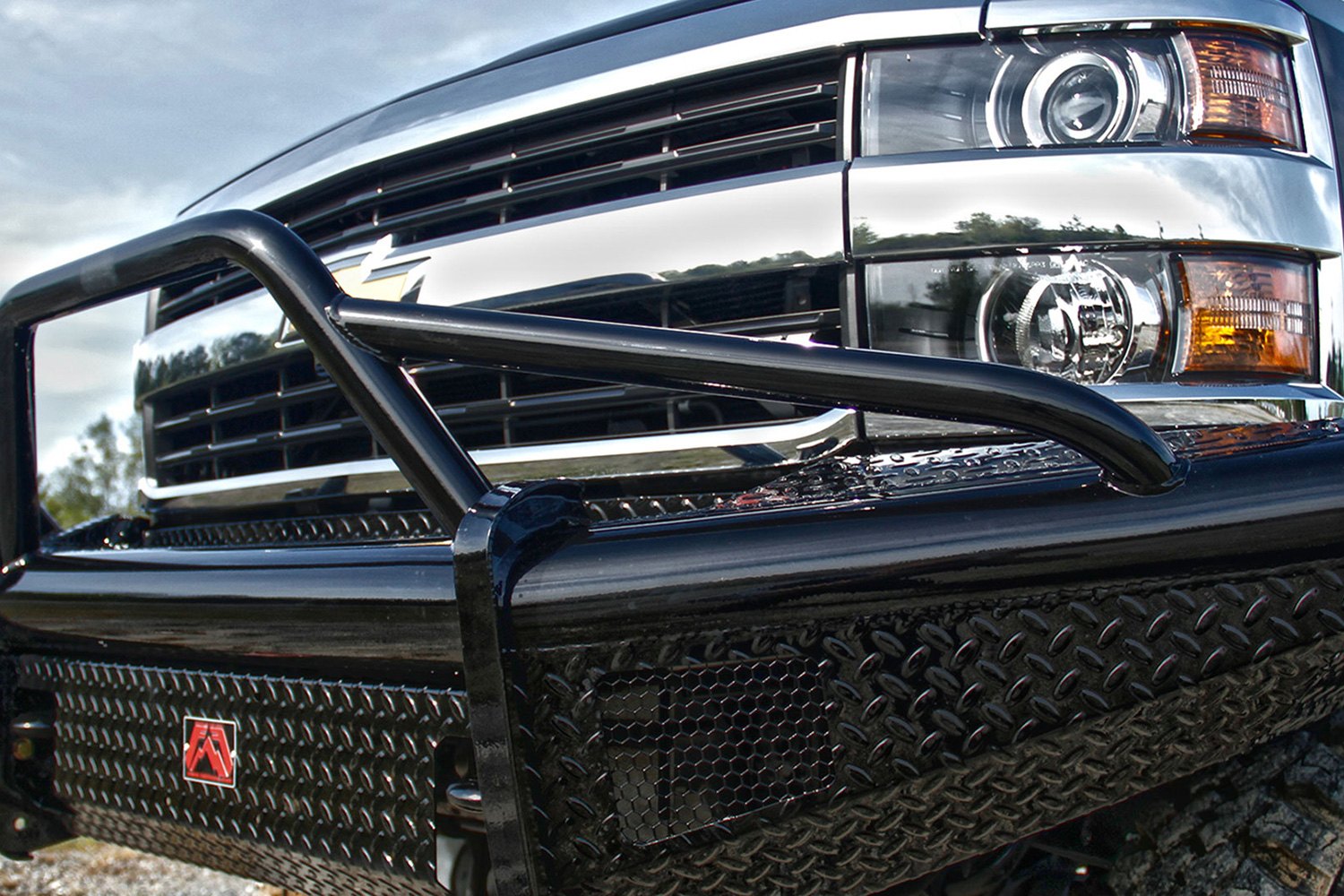 Fab Fours® - Chevy Silverado 2022 Black Steel Full Width Black Front HD ...