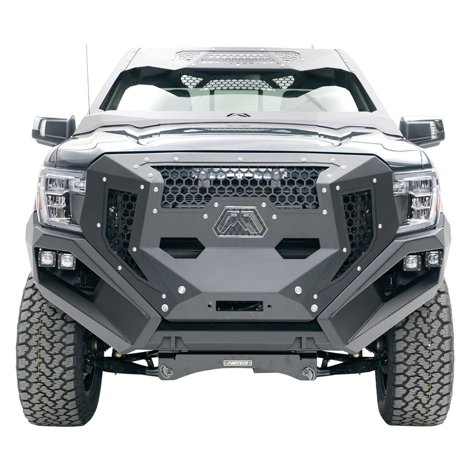 Fab Fours® GR3900-B - Grumper Full Width Raw Front Winch HD Bumper