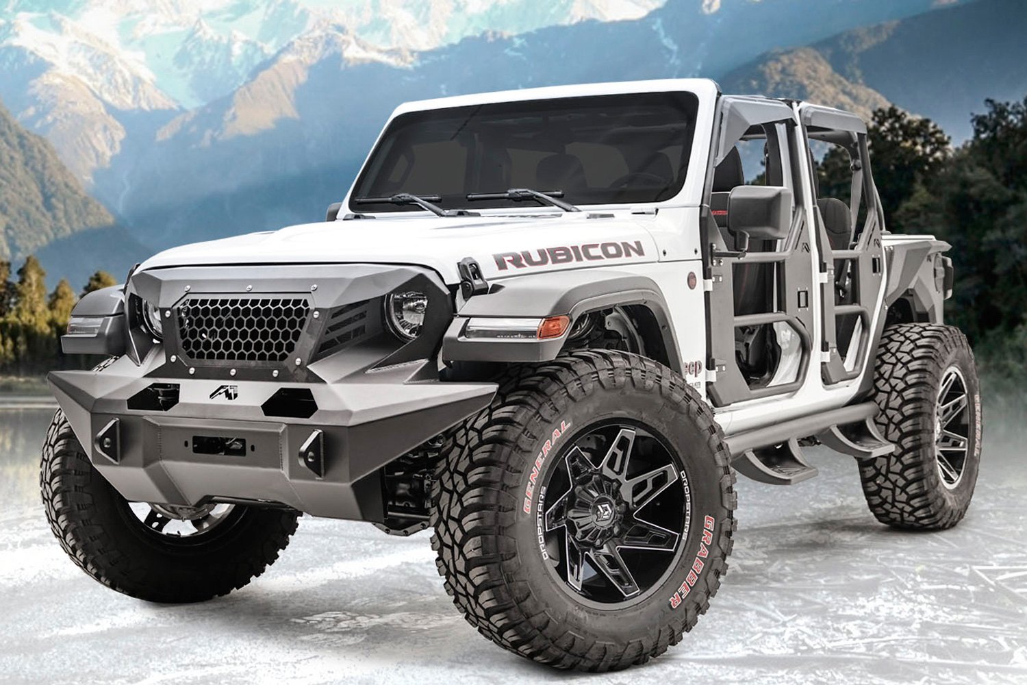 Fab Fours® - Jeep Wrangler 2020 Grumper Full Width Front Winch HD Bumper