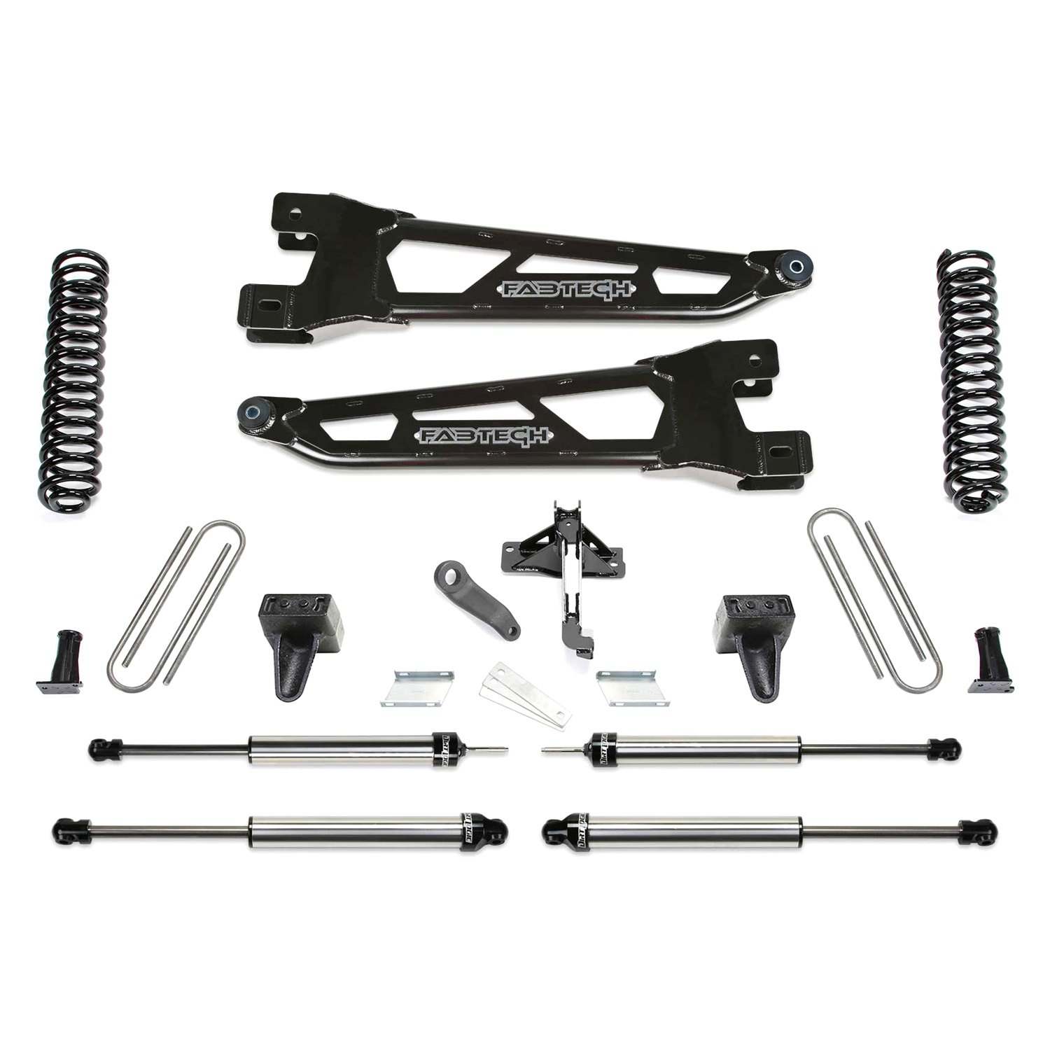 Fabtech® K2406DL - 4" x 4" Radius Arm Front and Rear Suspension Lift Kit