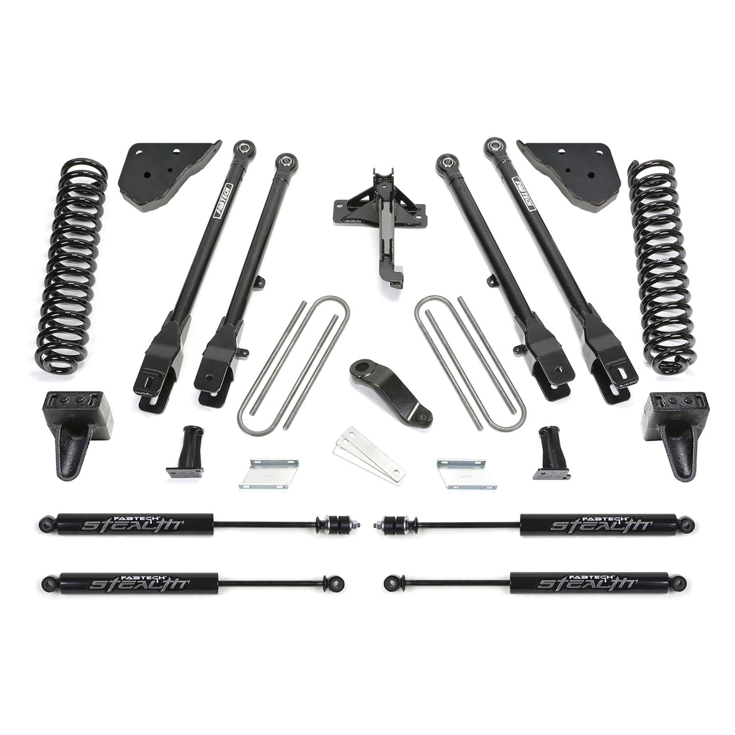 Fabtech® K2409M - 4" x 4" 4 Link Front and Rear Suspension Lift Kit