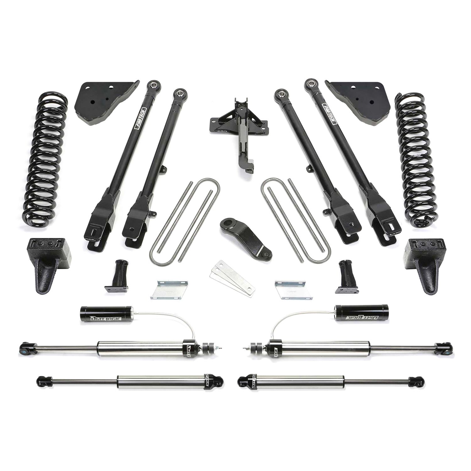 Fabtech® K2418DL - 6" x 6" 4 Link Front and Rear Suspension Lift Kit