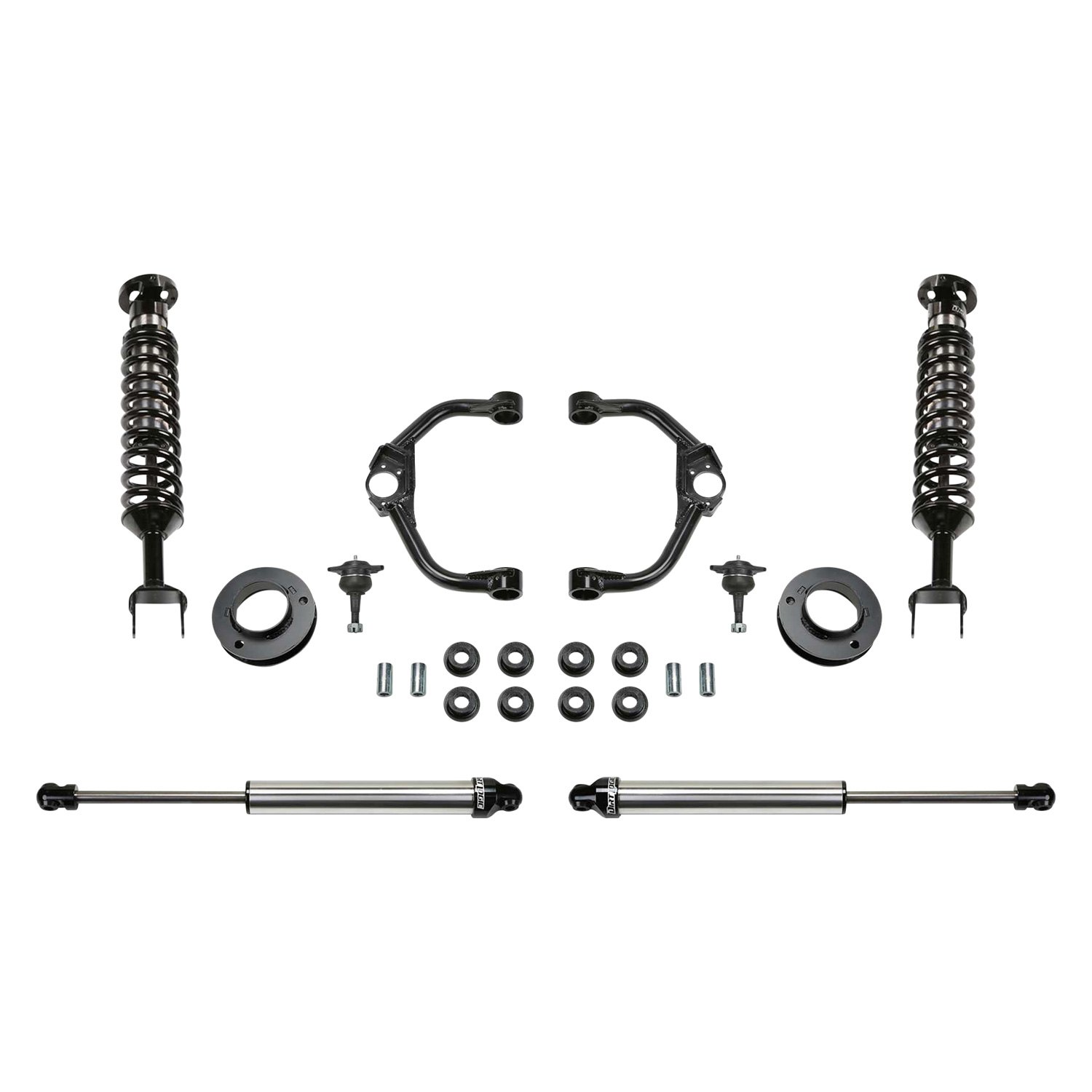 Fabtech® K3169DL - 3" Ball Joint UCA Front and Rear Suspension Lift Kit