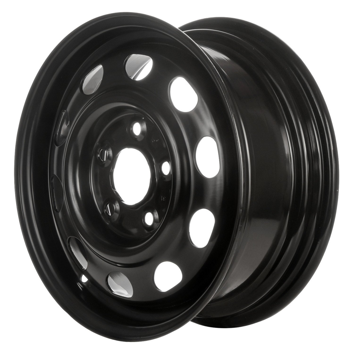 Factory Steel® STL01210U45 - 10-Slot Black 15x6 Steel Factory Wheel