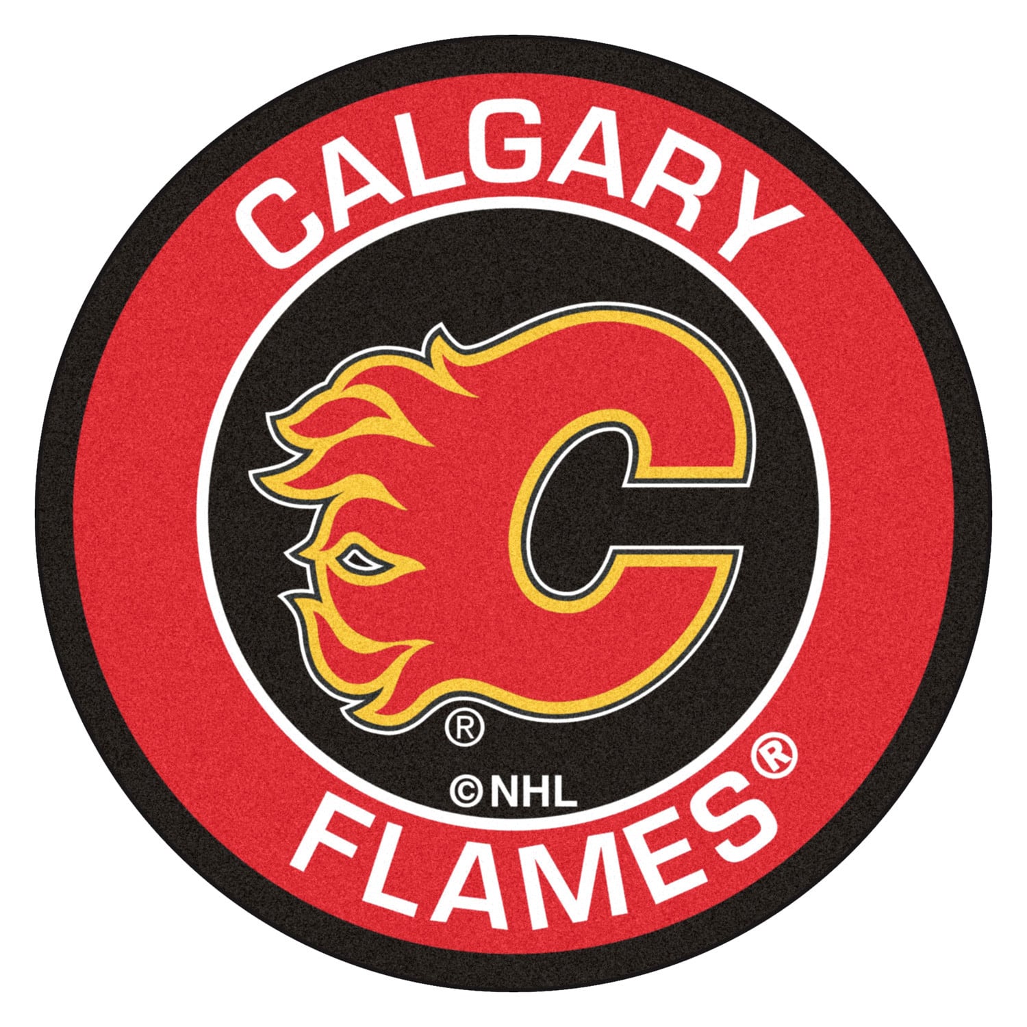 FanMats® 18865 - Calgary Flames 27" Dia Nylon Face Floor Mat with ...