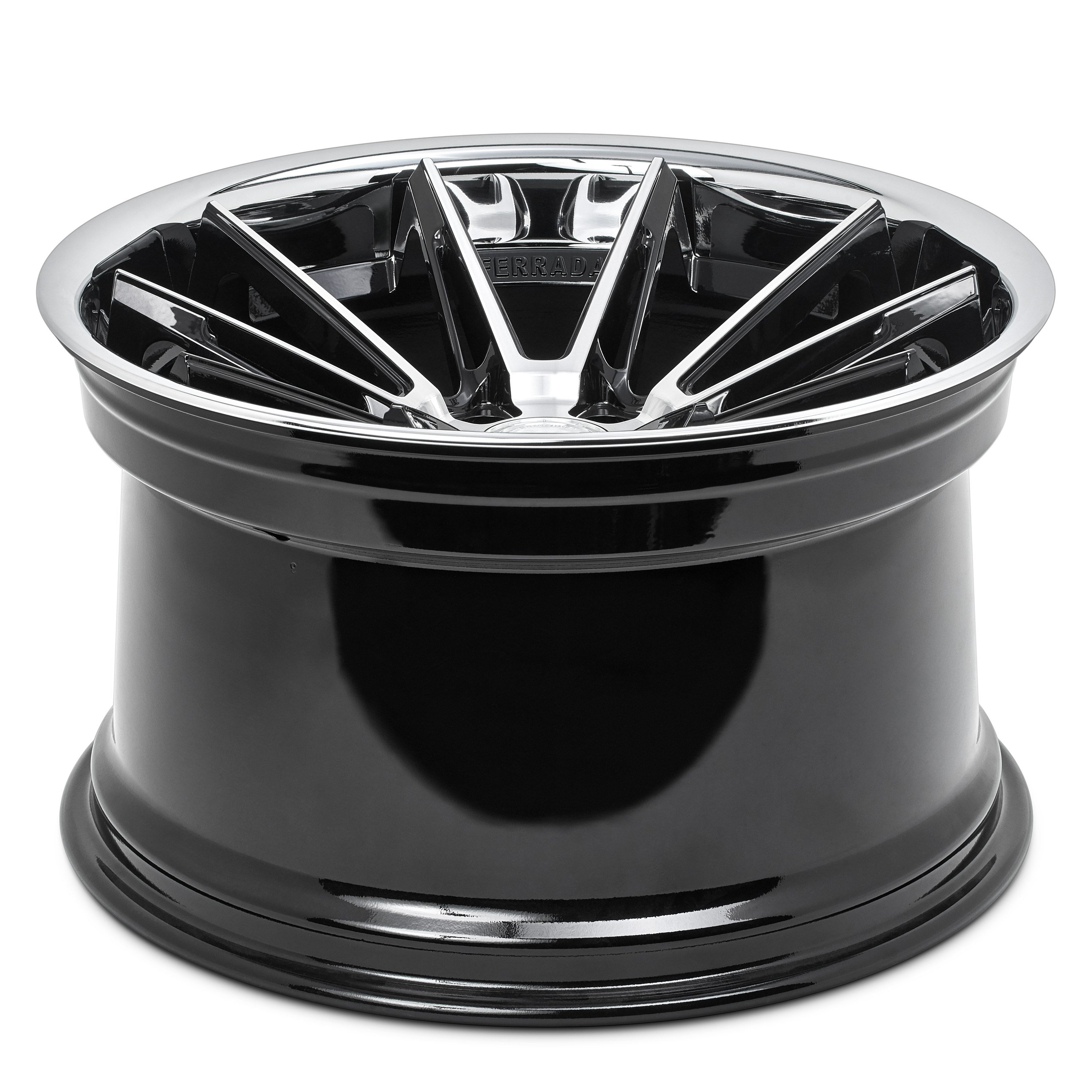 FERRADA® CM2 Wheels - Black with Machined Face with Chrome Lip Rims