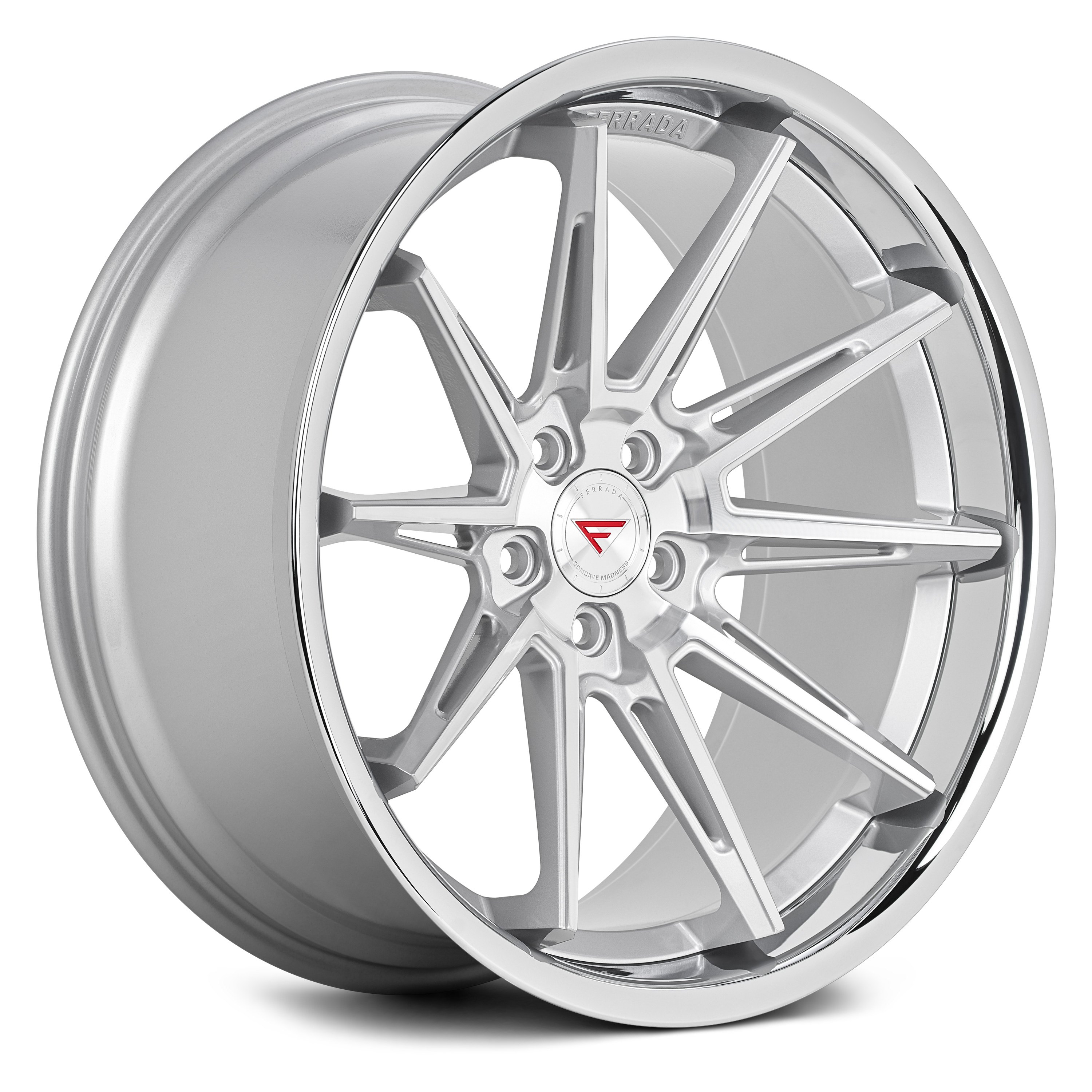 FERRADA® CM2 Wheels - Machined Silver with Chrome Lip Rims