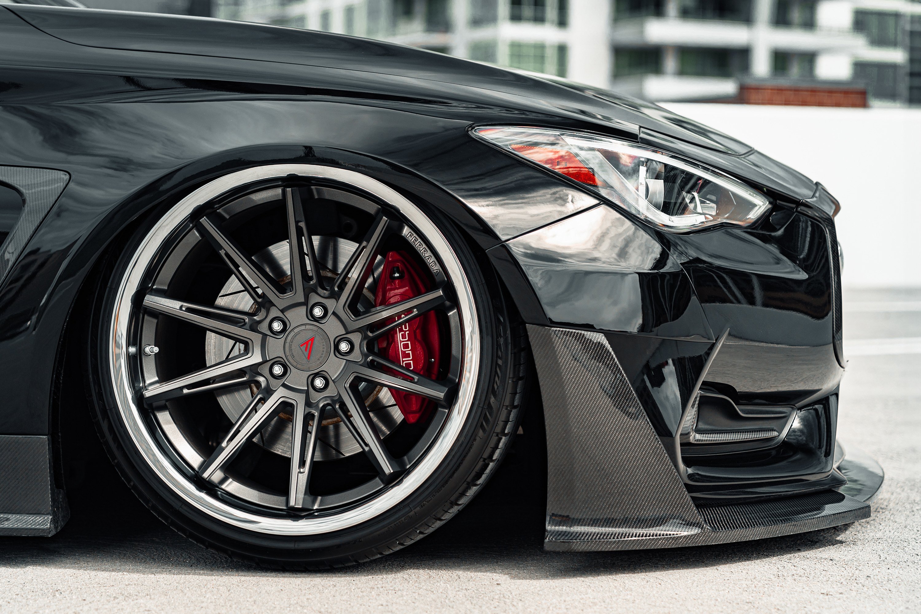 FERRADA® CM2 Wheels - Matte Graphite with Chrome Lip Rims