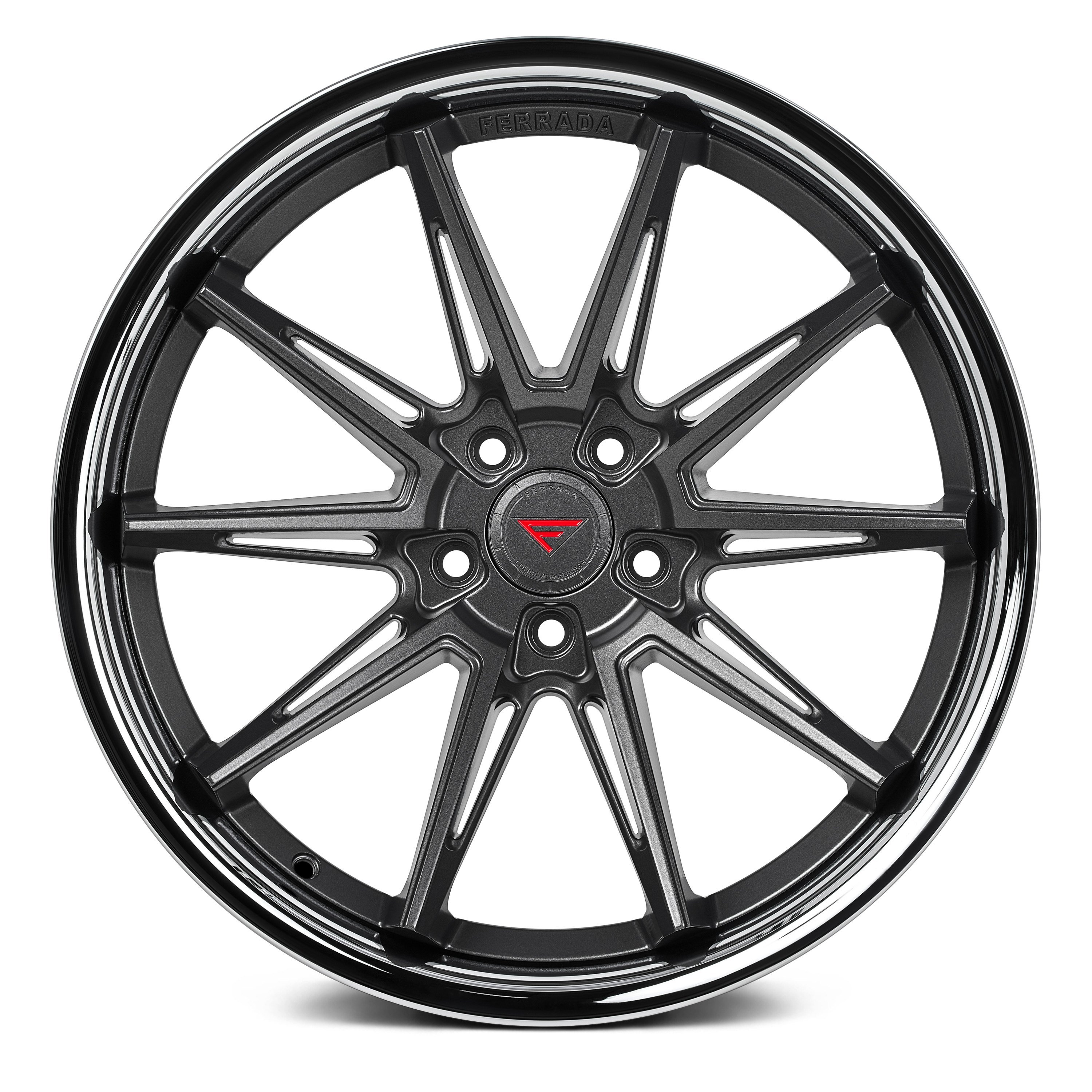FERRADA® CM2 Wheels - Matte Graphite with Chrome Lip Rims