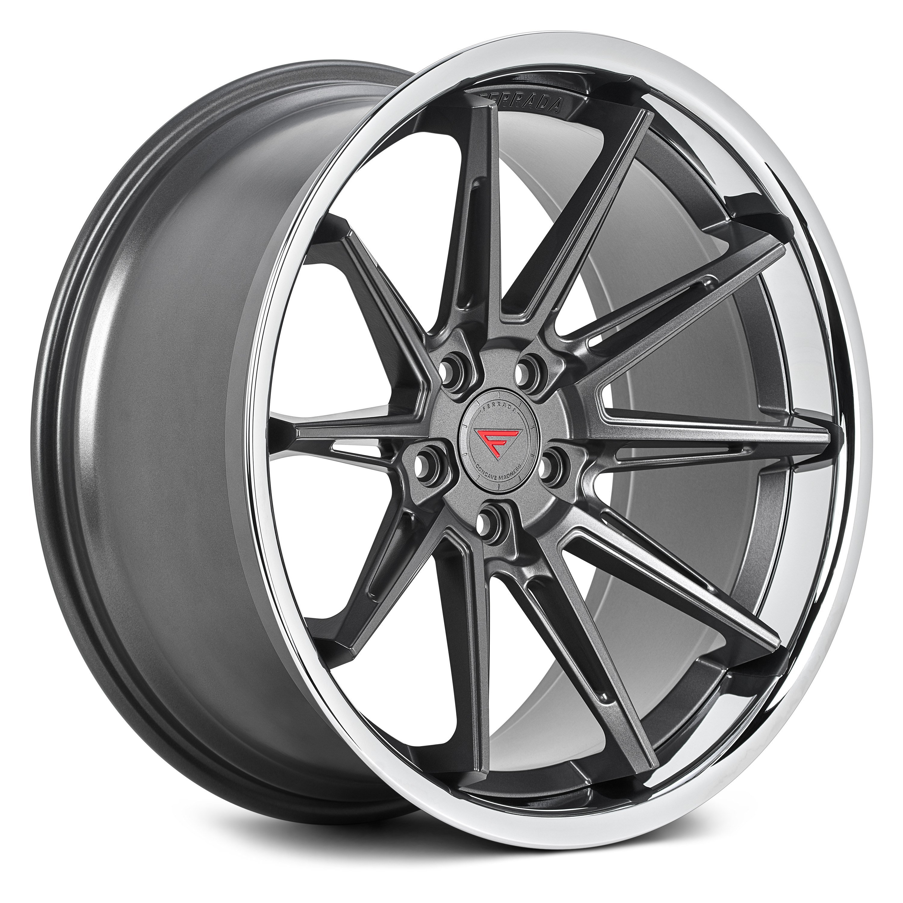 FERRADA® CM2 Wheels - Matte Graphite with Chrome Lip Rims
