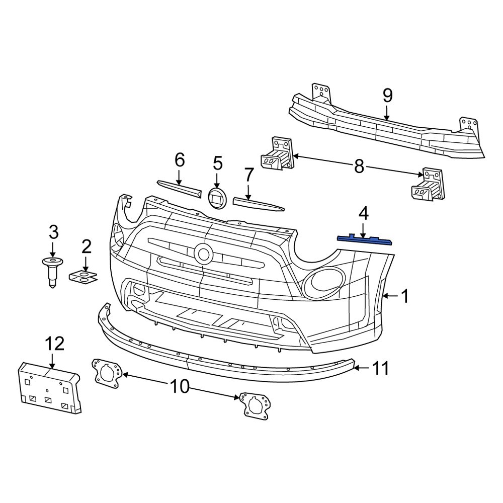 Fiat OE 68074194AB - Front Right Bumper Cover Support Rail