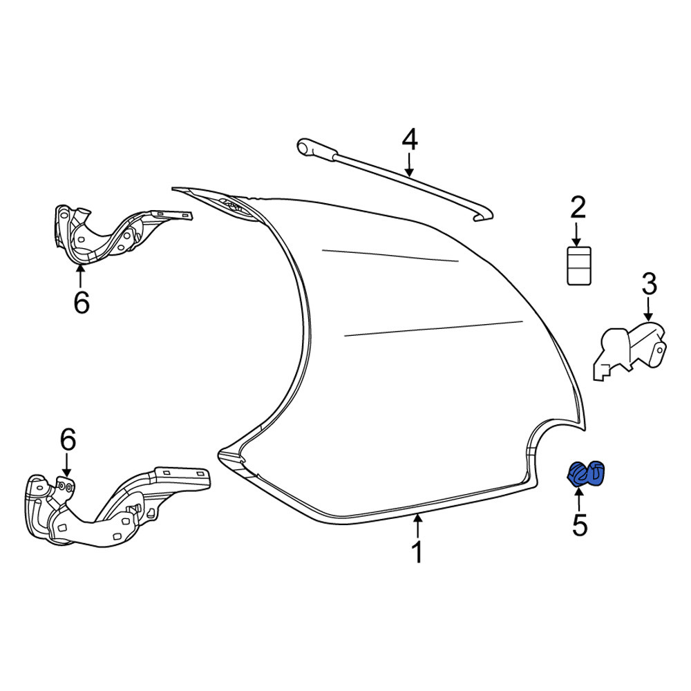 Fiat OE 68070288AA - Hood & Trunk Prop Rod Insulator