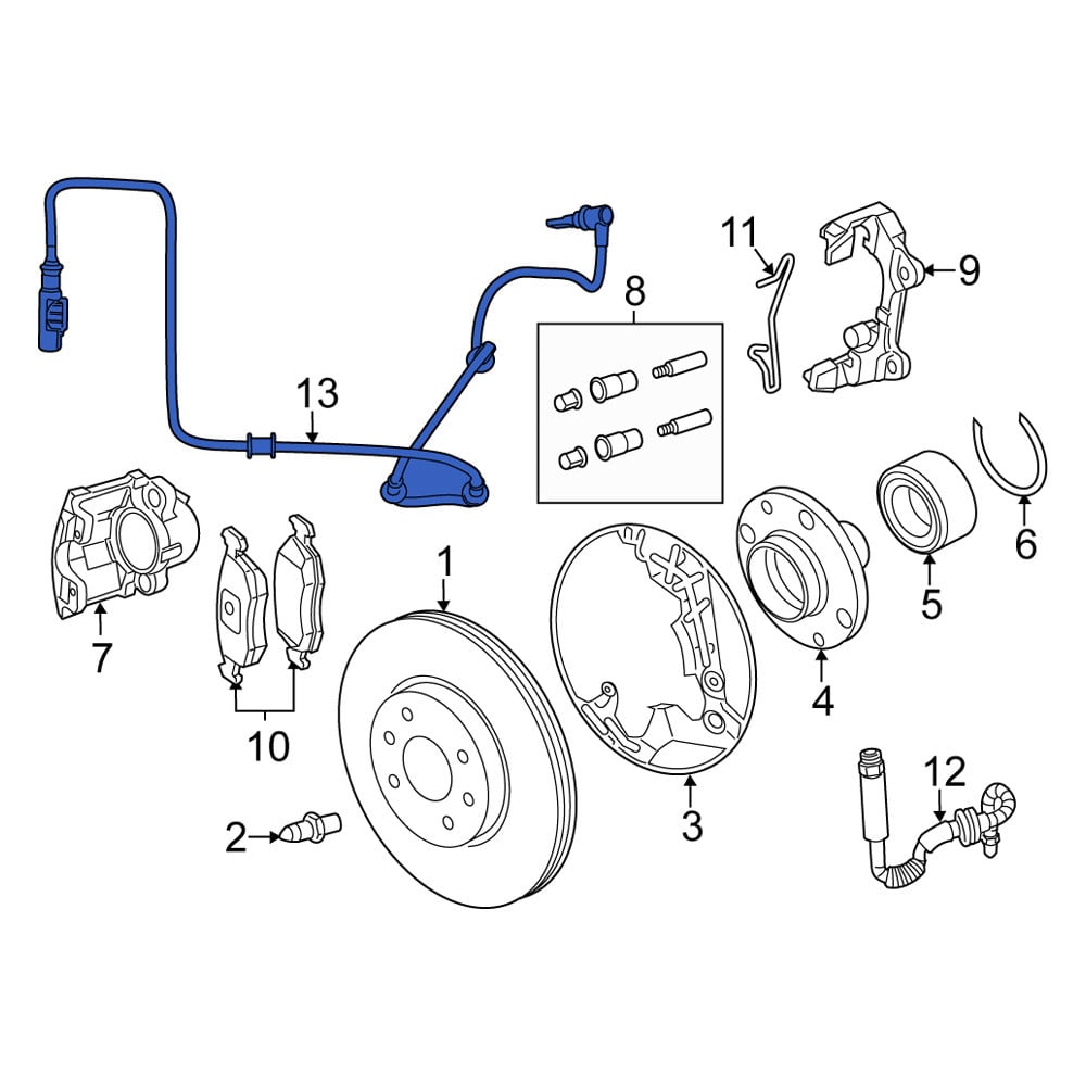 Fiat OE 68073058AB - Front ABS Wheel Speed Sensor