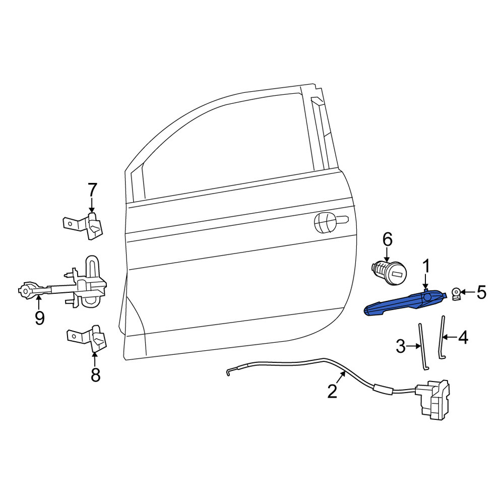 Fiat OE 68069943AC - Front Left Outer Exterior Door Handle
