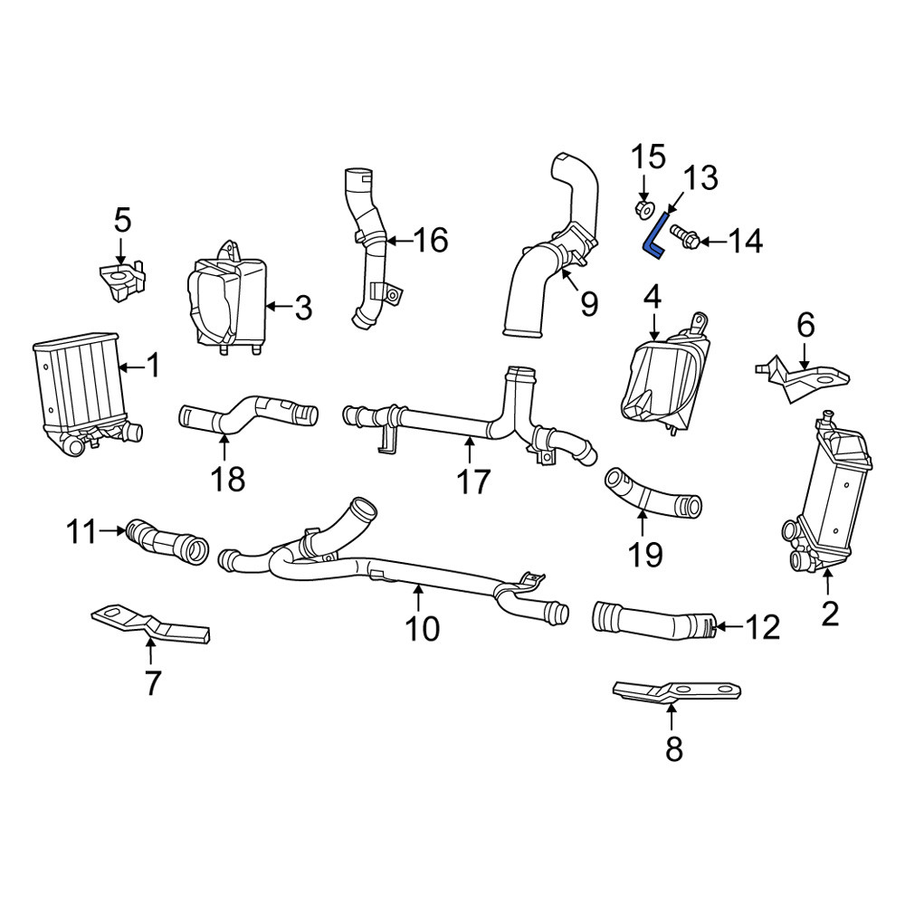 Fiat OE 68074094AA - Right Upper Intercooler Bracket