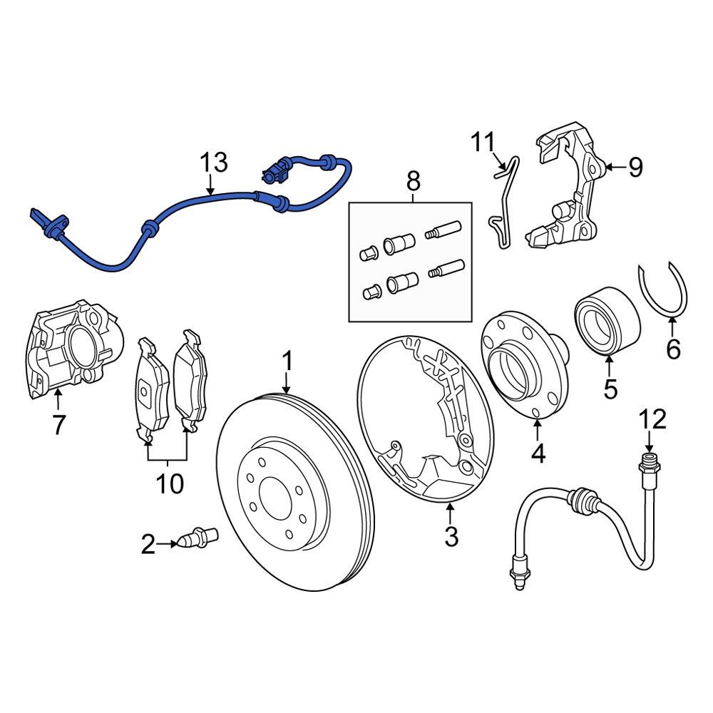 Fiat OE 68372048AA - Front ABS Wheel Speed Sensor