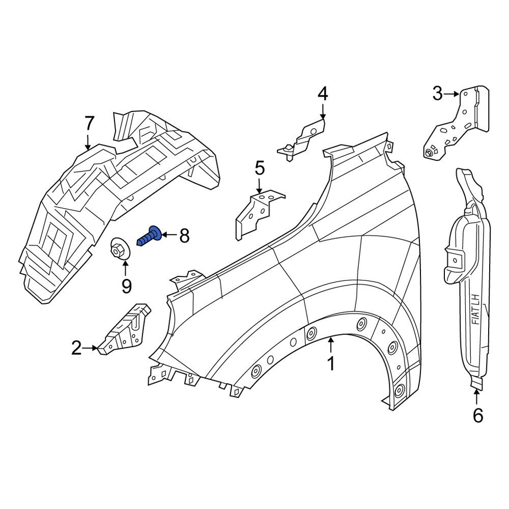 Fiat OE 6107134AA - Fender Liner Screw