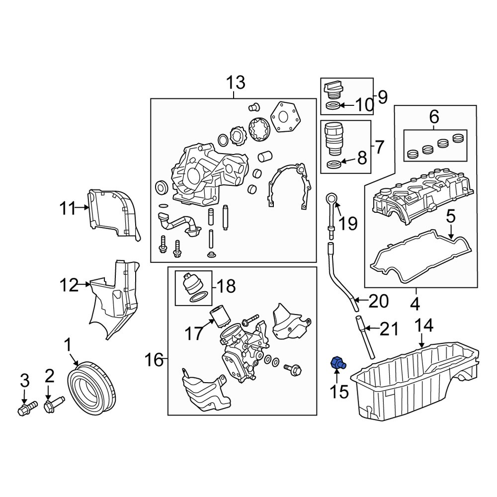 Fiat OE 6513414AA - Engine Oil Drain Plug