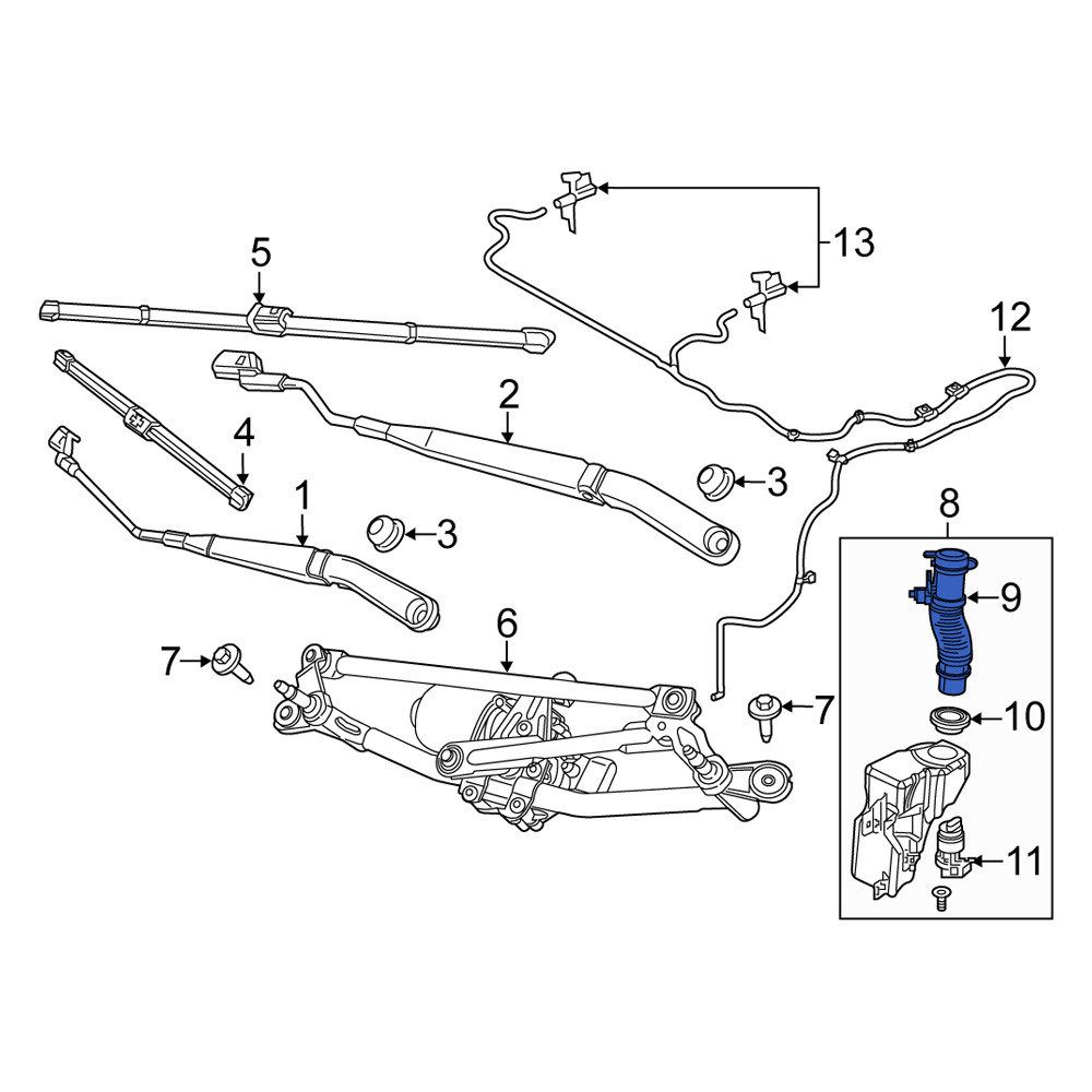 Fiat OE 68285207AA - Front Washer Fluid Reservoir Filler Pipe