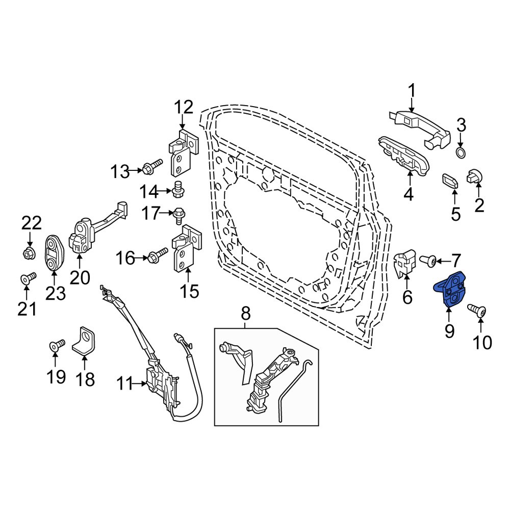 Fiat OE 4589050AB - Front Door Lock Striker Plate